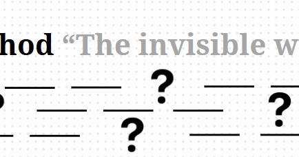 Method “The invisible word” | Інші методичні матеріали. Англійська мова