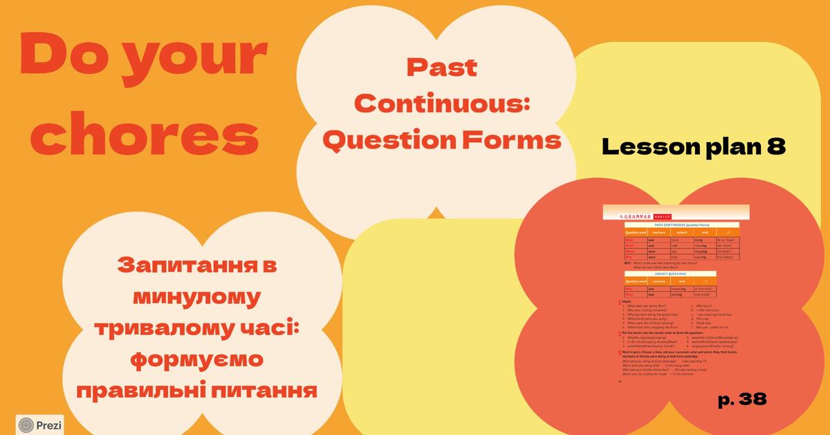 Past Continuous: Question Forms | Інші методичні матеріали. Англійська мова