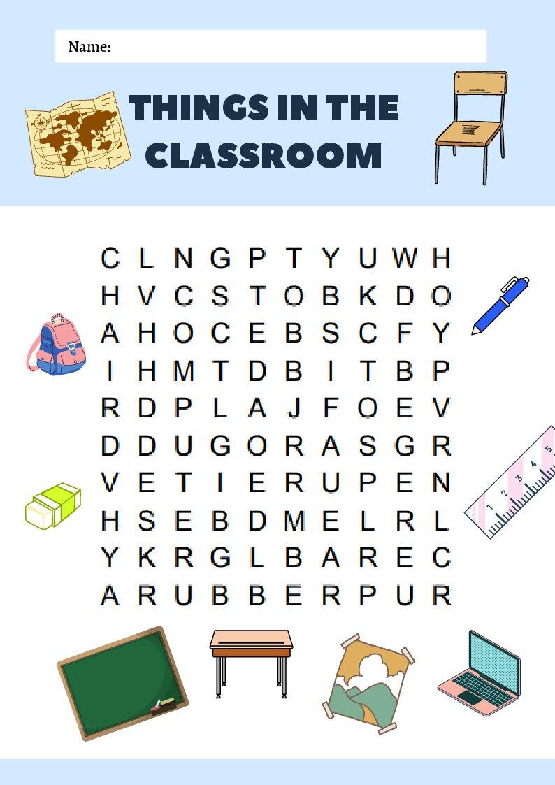 Prepare 6. Get Started. Things in the Classroom. Wordsearch | . Різне
