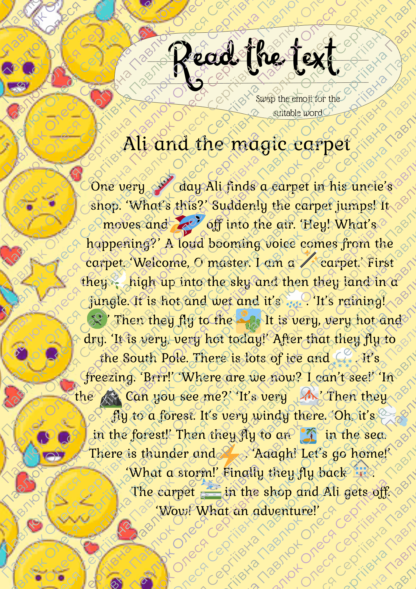 Emoji. Tasks for English lessons | Інші методичні матеріали. Англійська ...