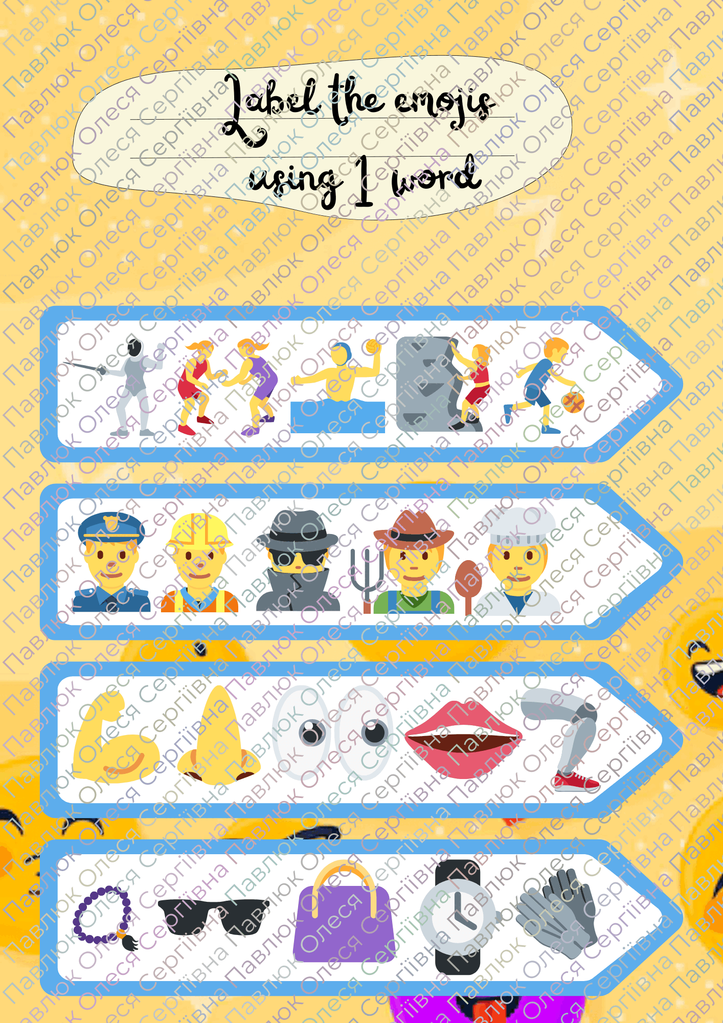 Emoji. Tasks for English lessons | Інші методичні матеріали. Англійська ...