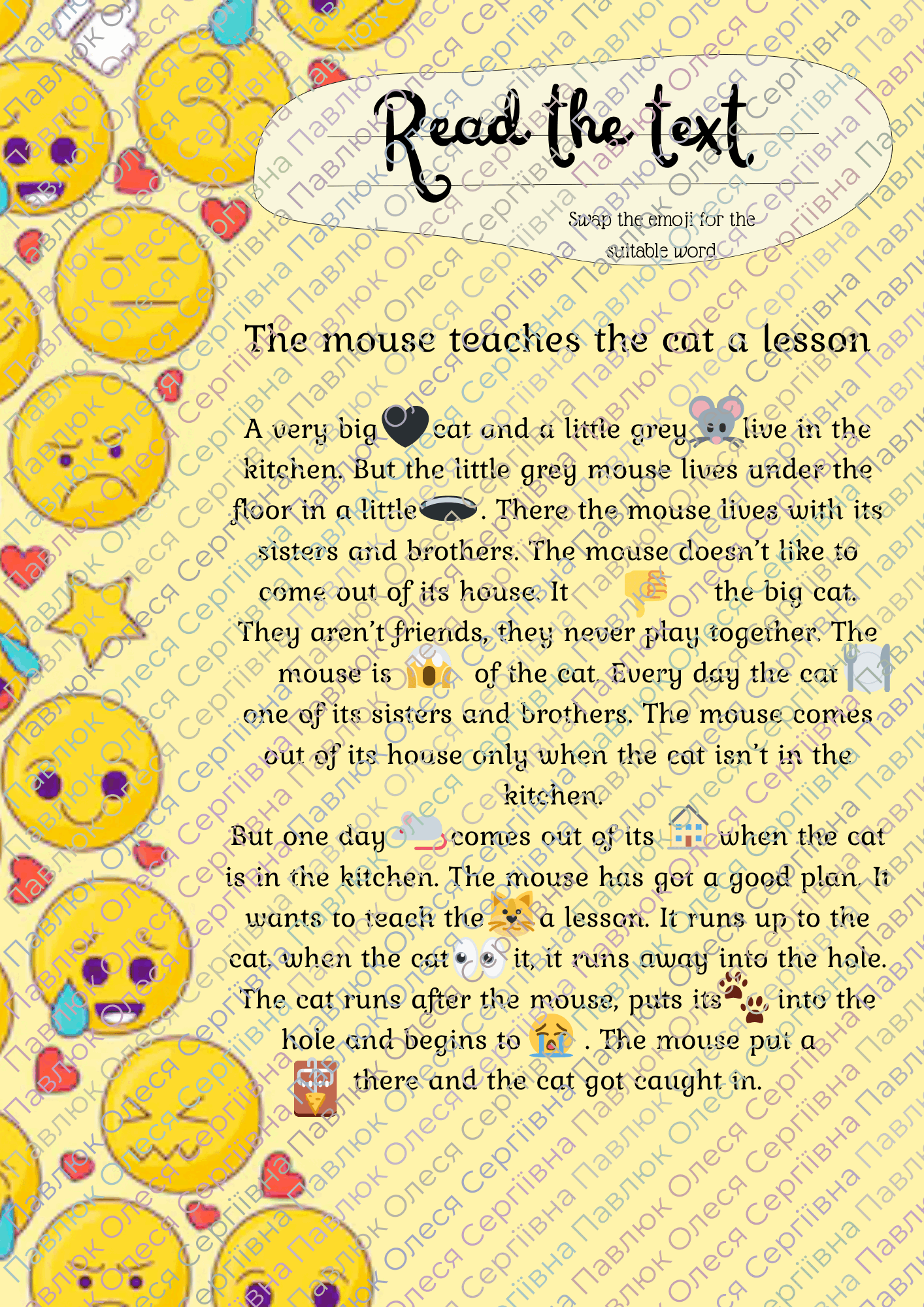 Emoji. Tasks for English lessons | Інші методичні матеріали. Англійська ...