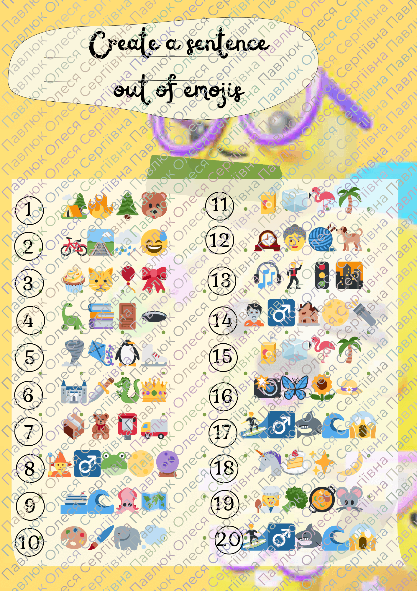 Emoji. Tasks for English lessons | Інші методичні матеріали. Англійська ...
