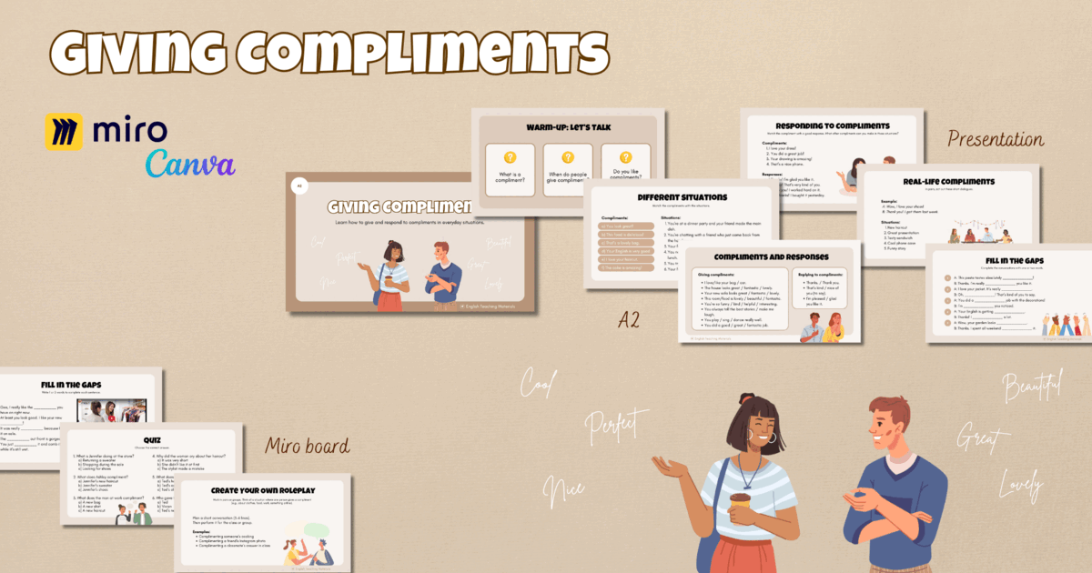 Giving Compliments A2 Presentation and Miro Board | Інтерактивні ...