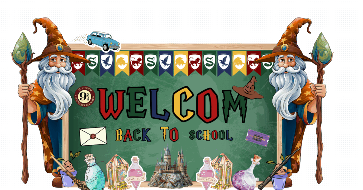 Оформлення дошки Back to school Hogwarts | Ілюстрації. Виховна робота