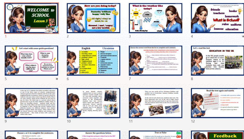 Презентація " Welcome to School. Unit 1, Lesson 3 - Reading ...