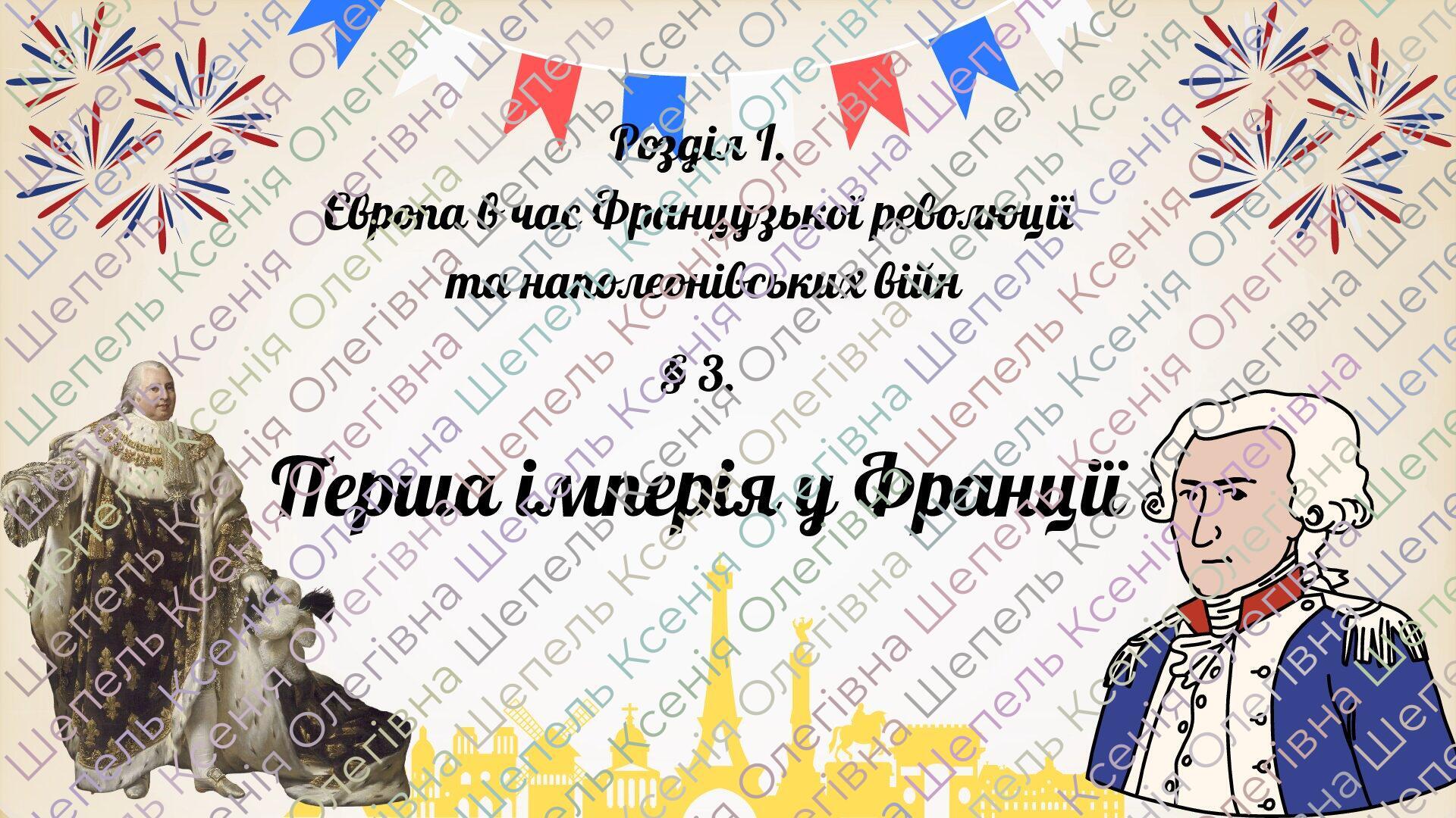 Перша імперія у Франції Презентація Всесвітня історія
