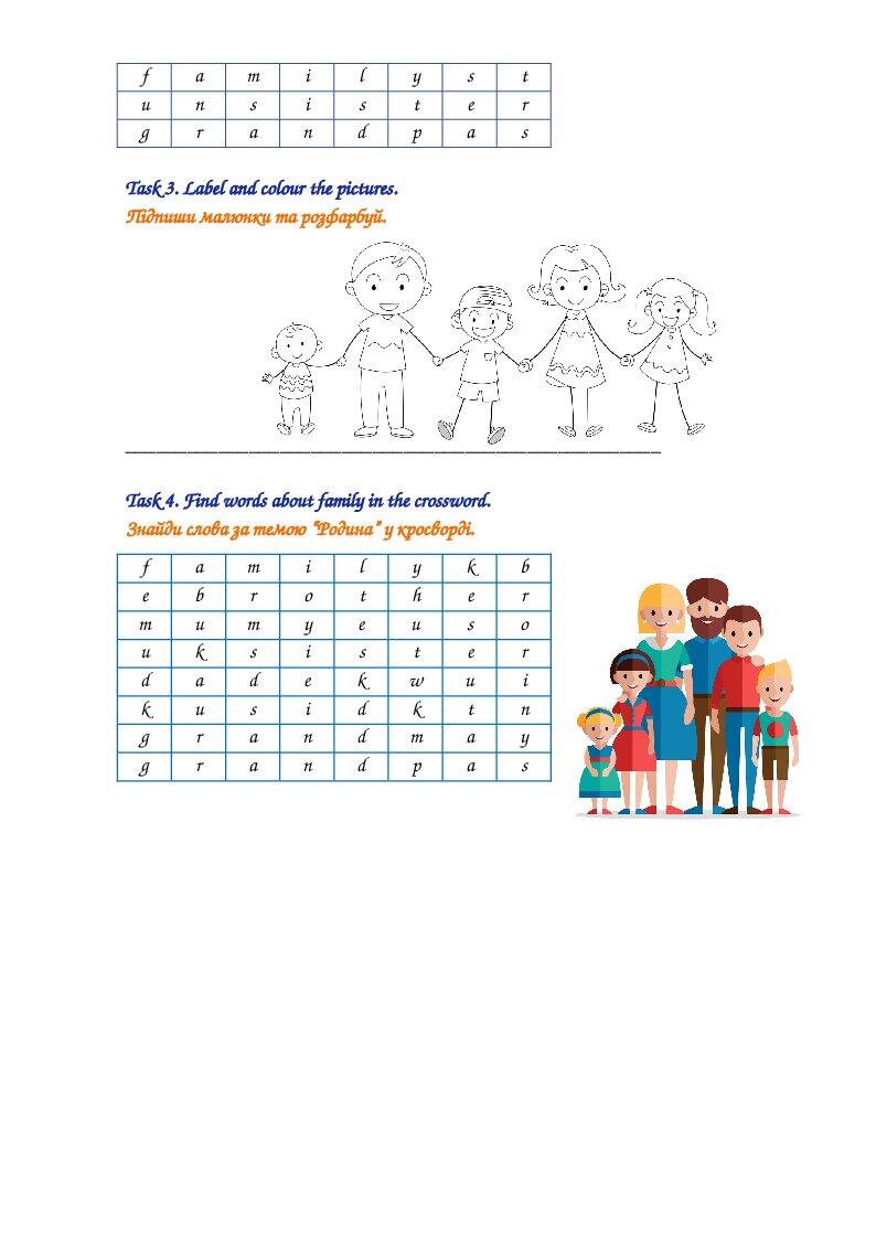 Завдання за темою "My Family" (Beginner, Elementary, For Kids) | Інші ...