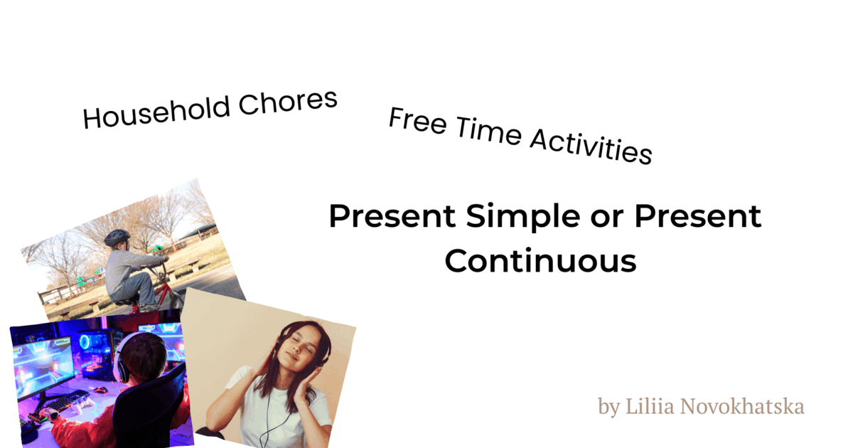 Презентація: Present Simple vs Present Continuous. Household Chores and ...